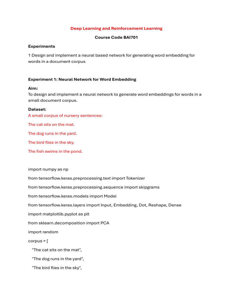 Manual de Laboratorio Aprendizaje Profundo BAI701