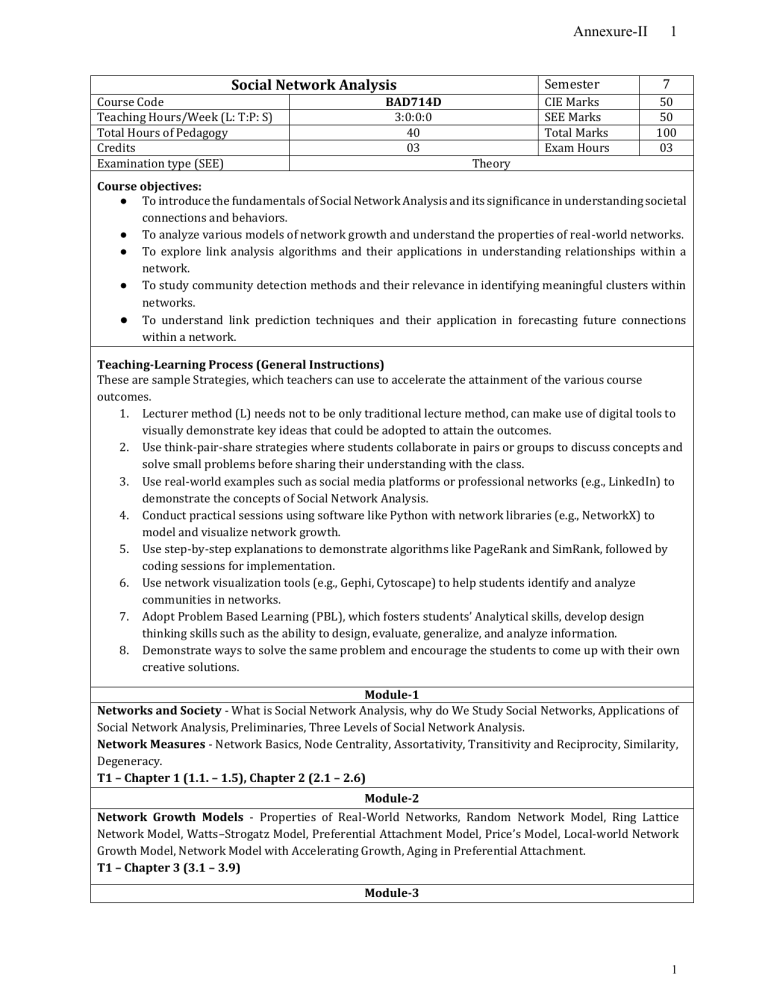 Advanced Computer Science Course Outlines