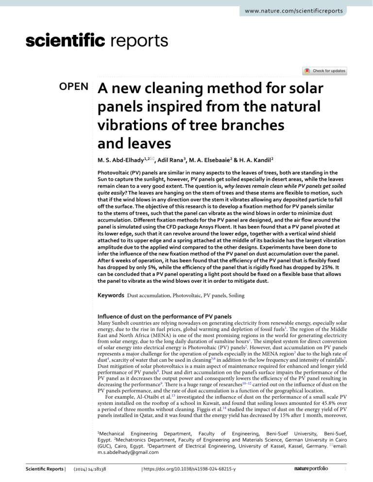 Wind-Powered Solar Panel Cleaning Method