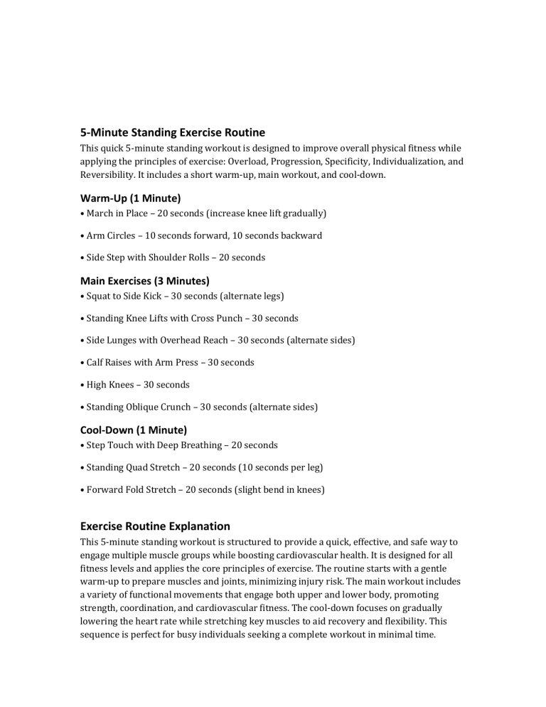 5-Minute Standing Workout Routine