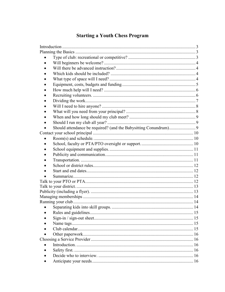Starting a Youth Chess Program: Complete Guide