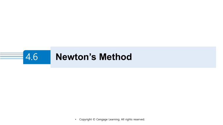 Newton's Method: Chapter 4.6