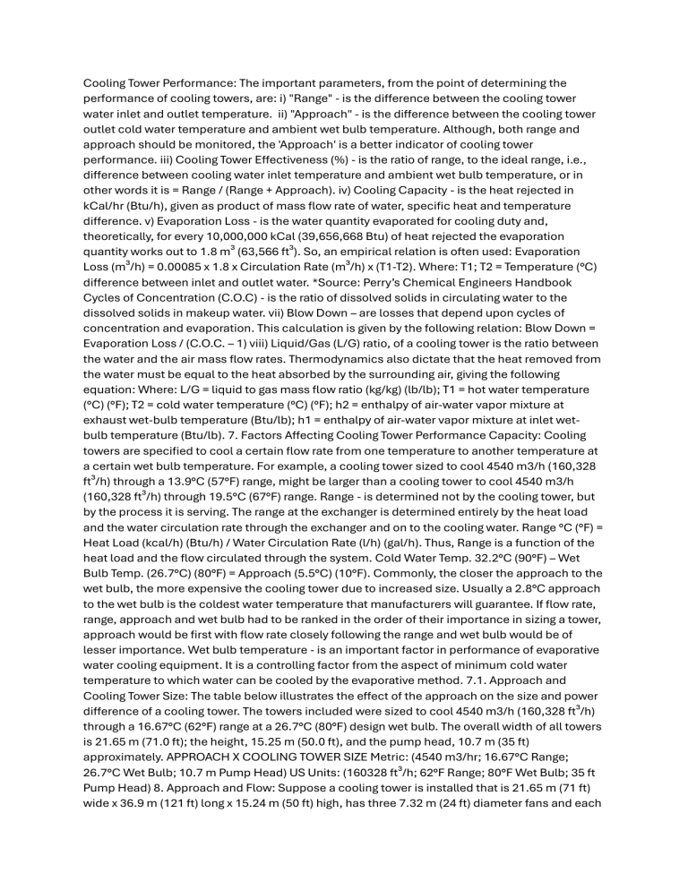Cooling Tower Performance Parameters Guide