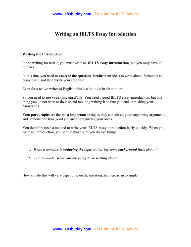How to Write an IELTS Essay Introduction