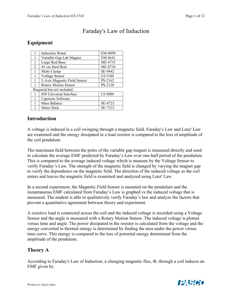 Faraday's Law Lab Manual | Physics Experiment Guide