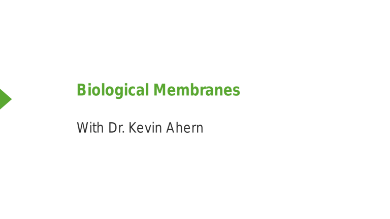 Biological Membranes: Structure and Transport