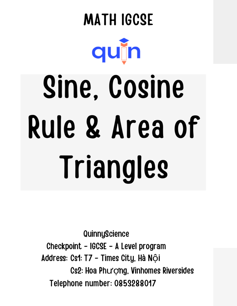 IGCSE Math: Sine & Cosine Rule Practice