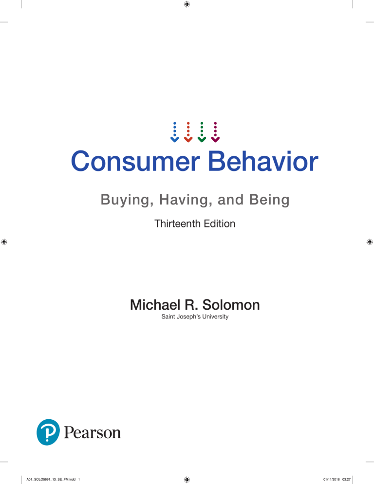 Consumer Behavior 13th Ed. Solomon