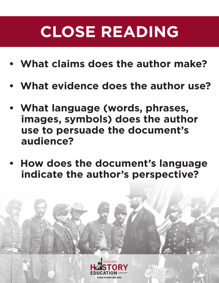 Close Reading Guide: Analyzing Author's Claims