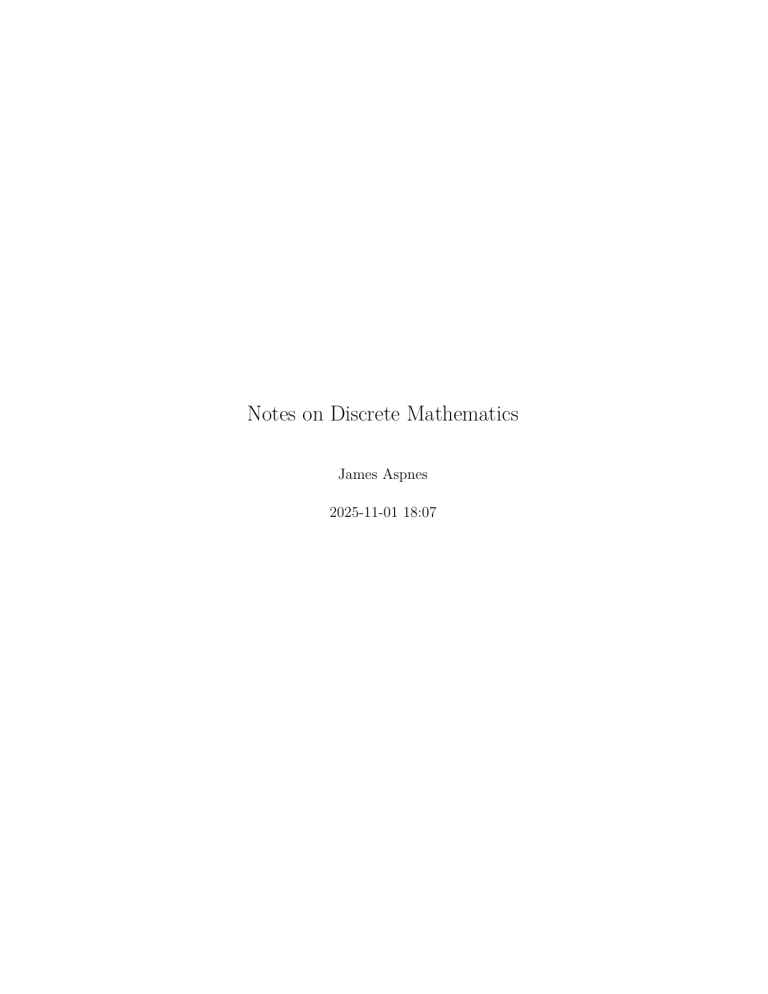 Notes on Discrete Mathematics by James Aspnes