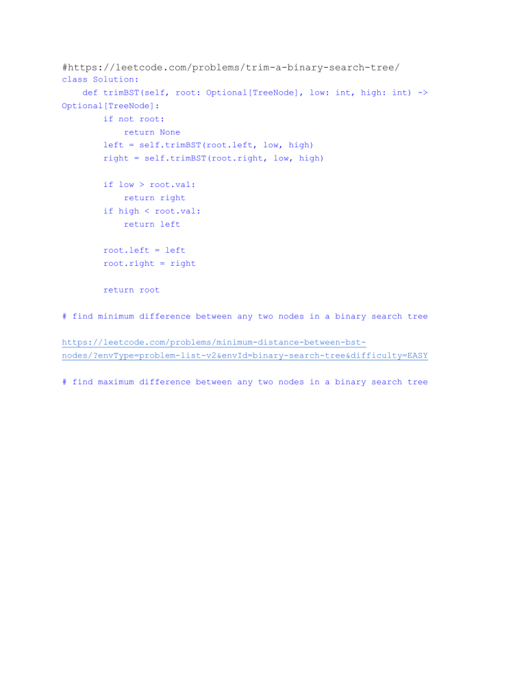 BST Algorithms Code Solutions