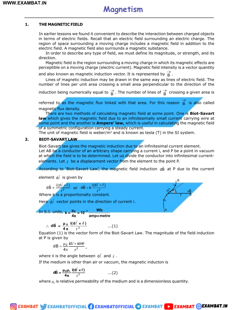 Magnetism Lecture Notes: Fields, Forces & Laws