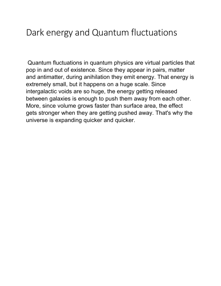 Quantum Fluctuations and Dark Energy