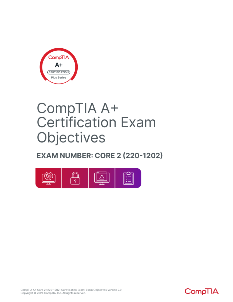CompTIA A+ Core 2 (220-1202) Exam Objectives