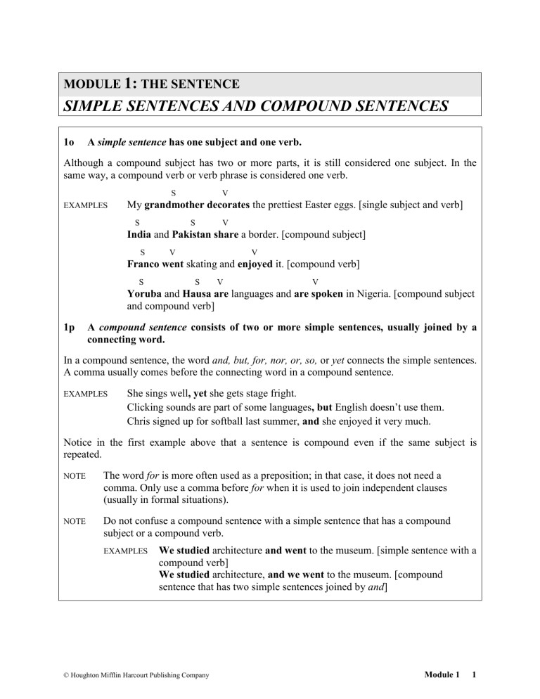 Simple vs Compound Sentences Grammar Guide