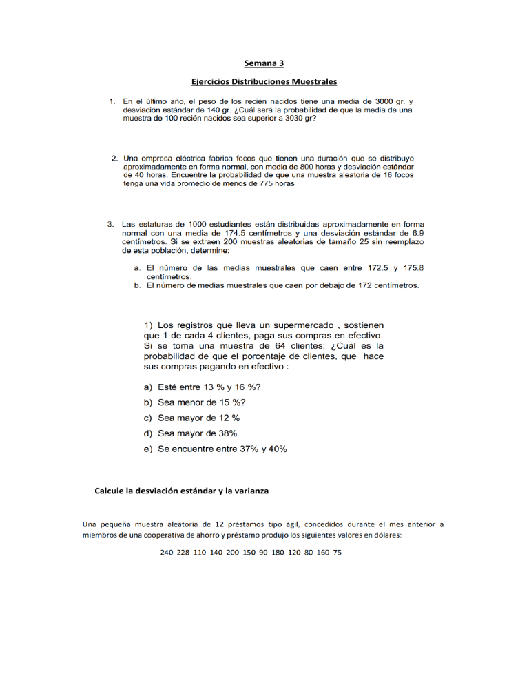 Sampling Distributions Exercises