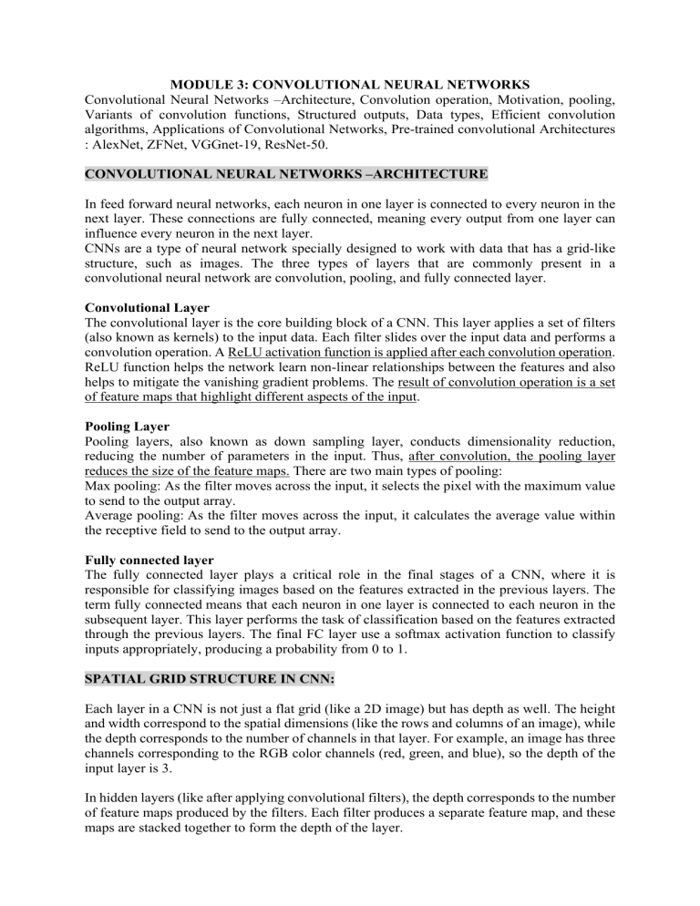 Convolutional Neural Networks Module