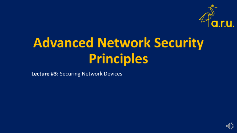 Securing Network Devices Lecture Slides