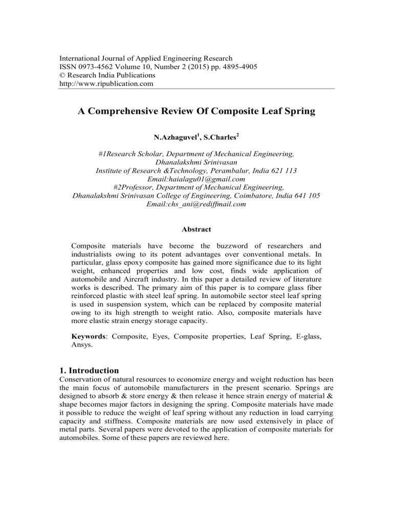 Review of Composite Leaf Springs