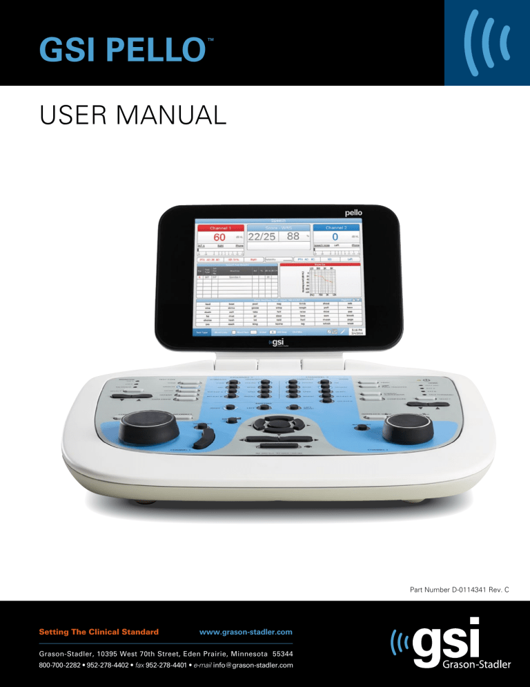 GSI Pello Audiometer User Manual