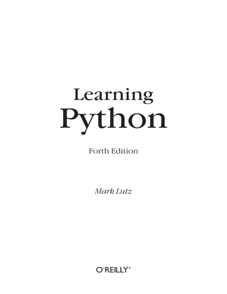 Изучаем Python 4-е издание Марка Лутца