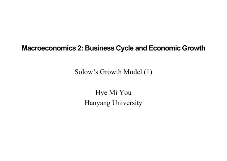 Solow Growth Model & Business Cycle