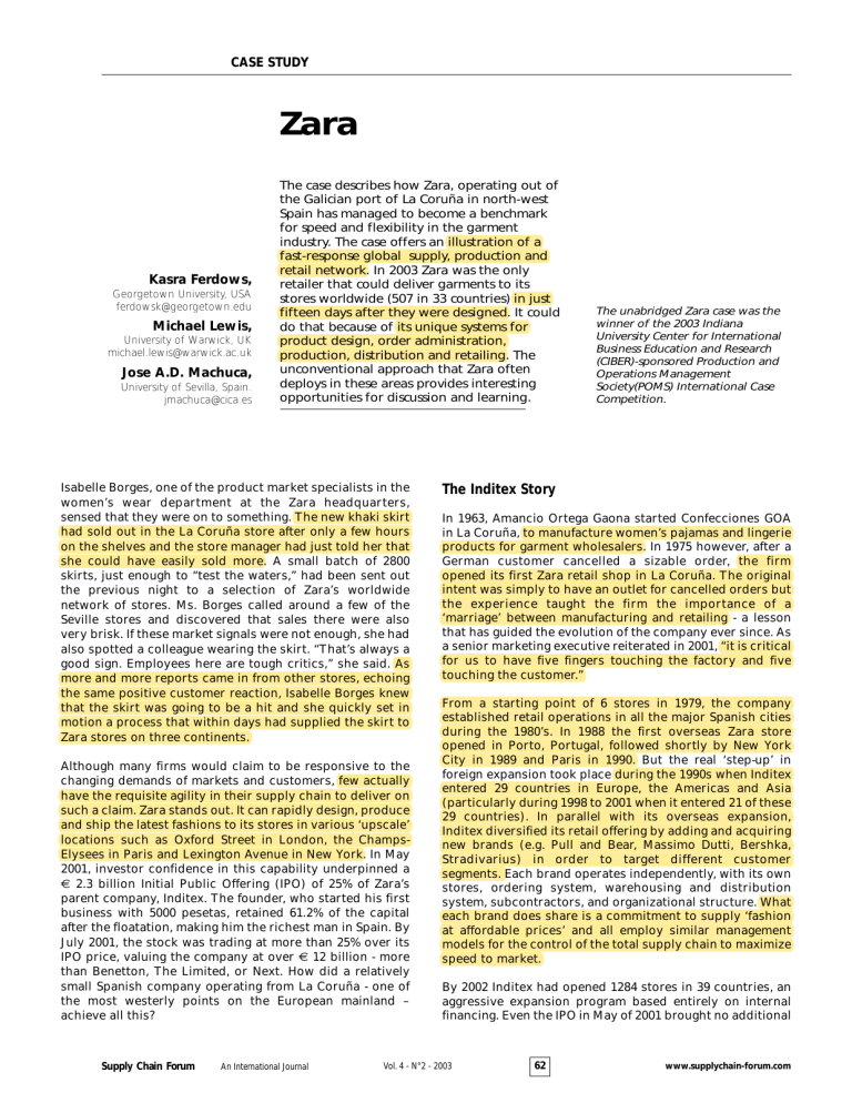 Zara Case Study: Fast Fashion Supply Chain