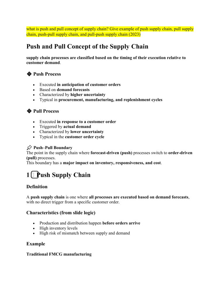 Push vs Pull Supply Chain Explained