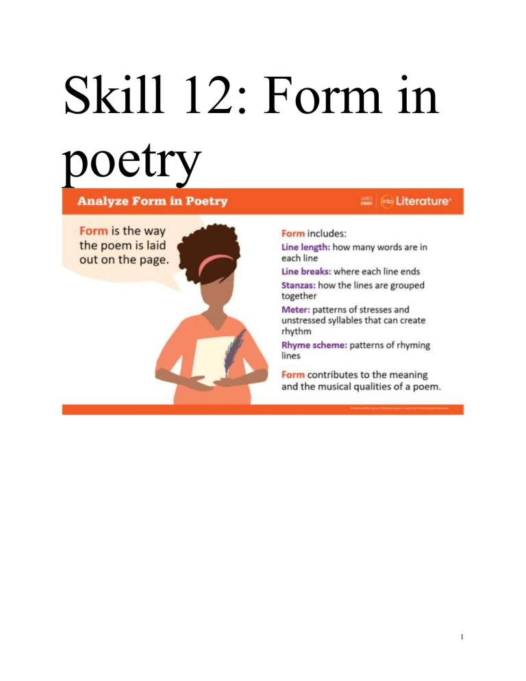 Poetry Forms Workbook: Haiku, Limerick & Free Verse Guide