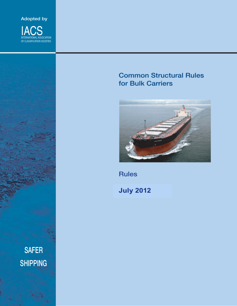 IACS Common Structural Rules for Bulk Carriers