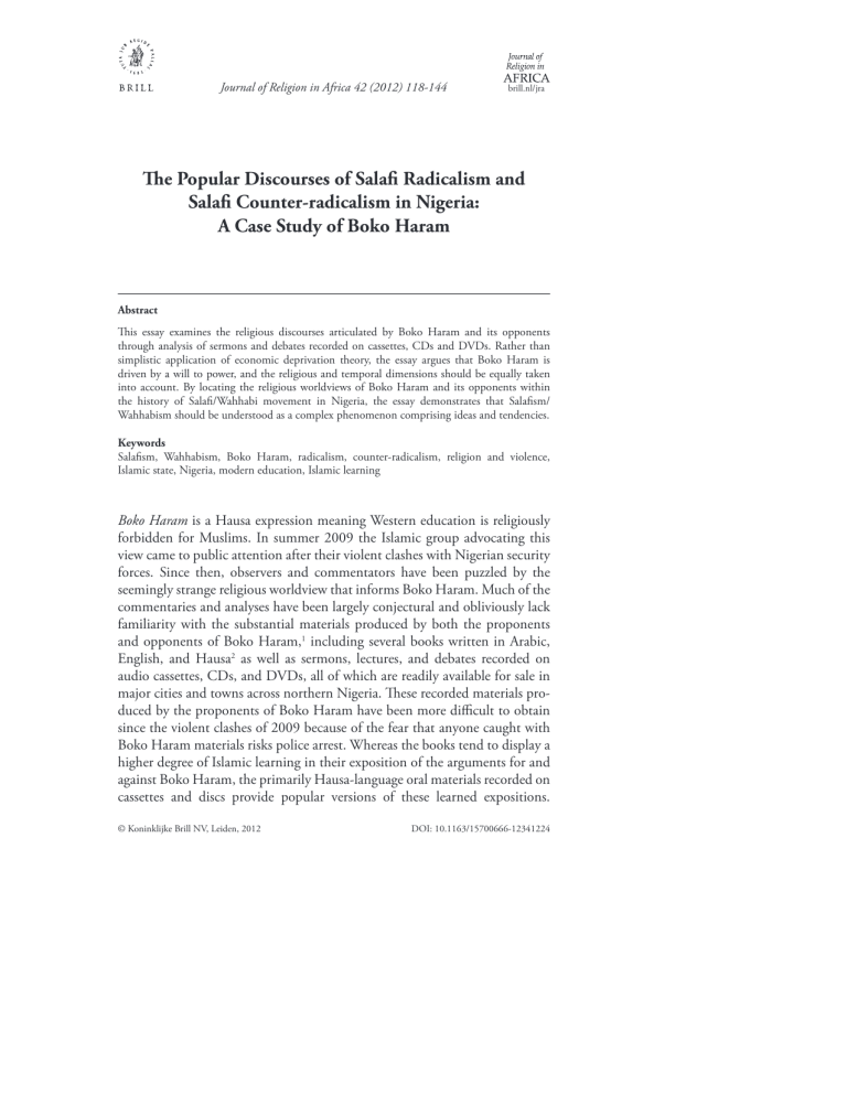 Boko Haram: Salafi Radicalism & Counter-Radicalism in Nigeria