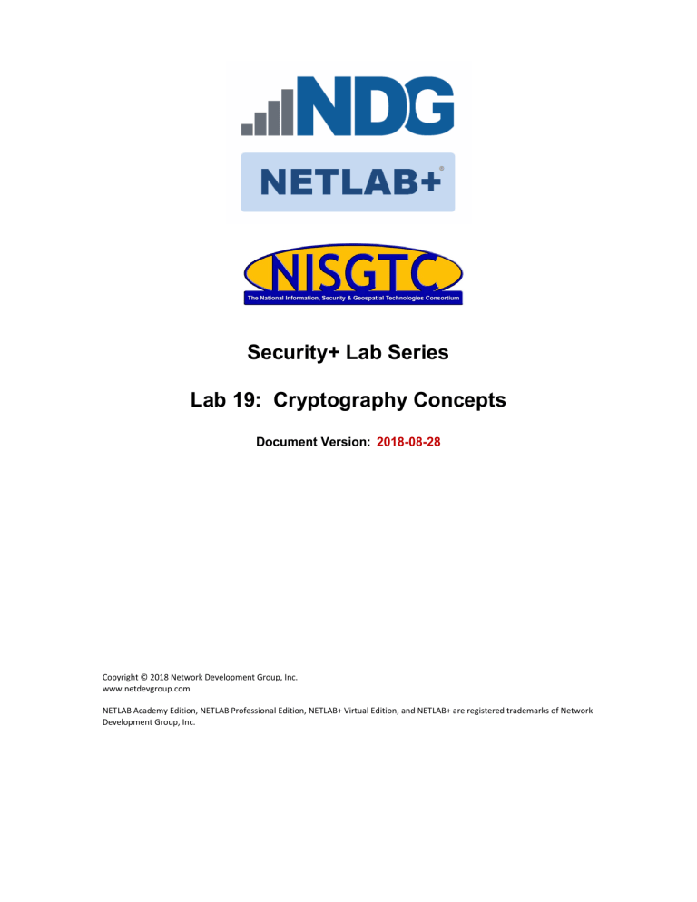 Security+ Lab 19: Cryptography & Steganography Guide