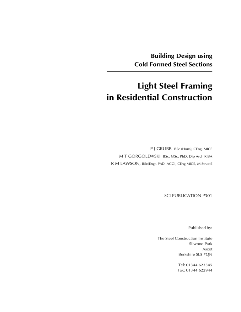 Light Steel Framing Guide for Homes