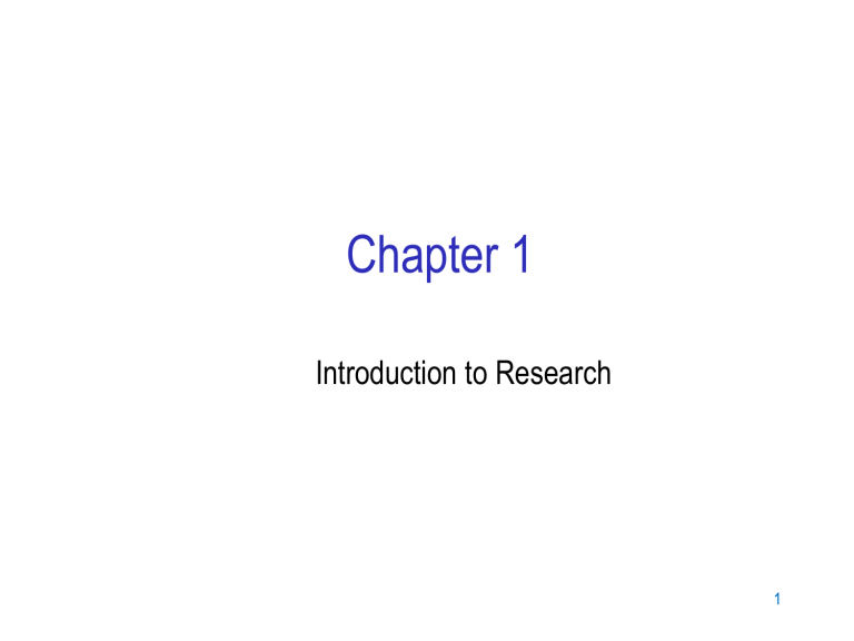 Introduction to Research Methodology