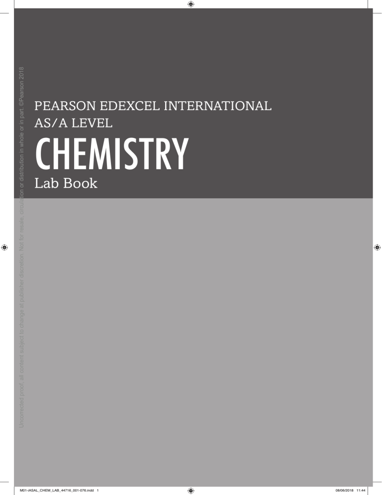 Edexcel A Level Chemistry Lab Book