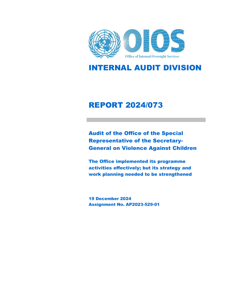UN Audit Report: Violence Against Children Office 2024