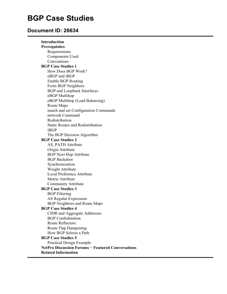 BGP Case Studies Guide