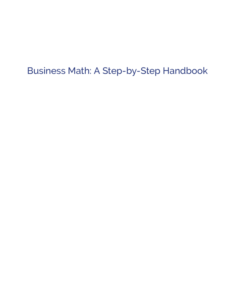 Business Math Textbook: Step-by-Step Handbook