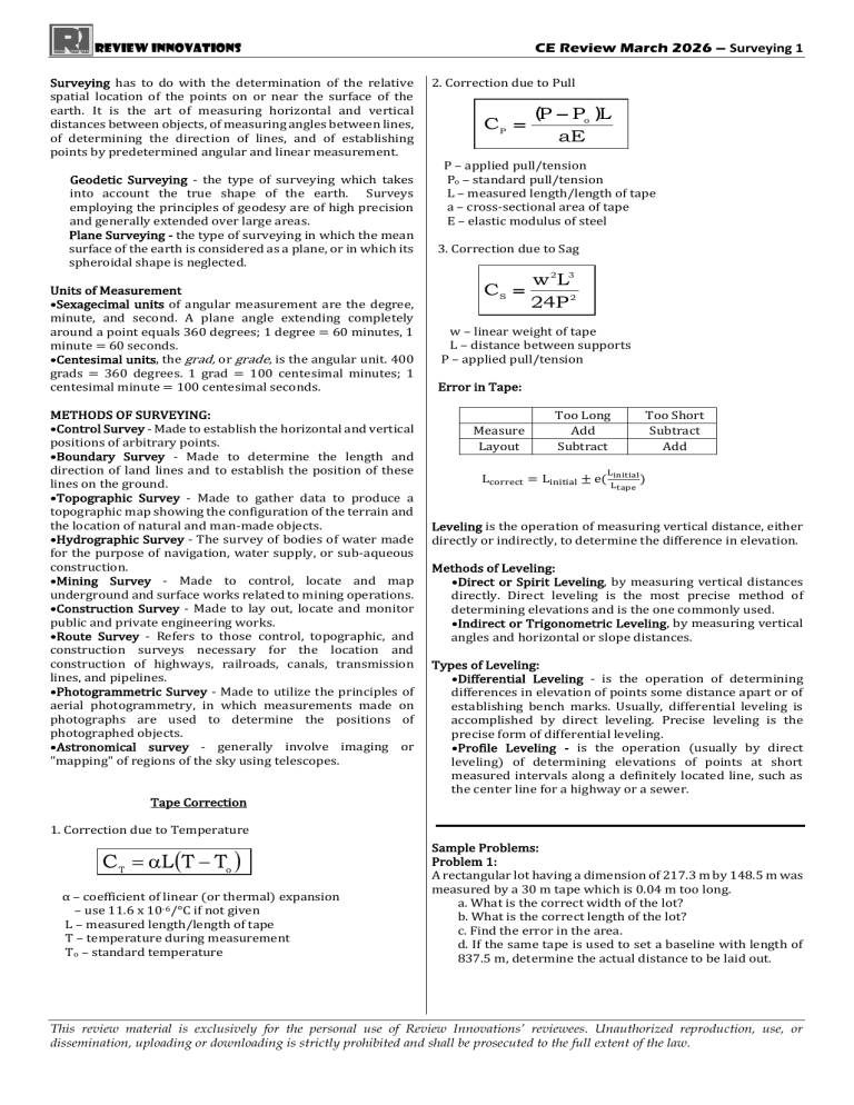 Surveying 1: Civil Engineering Review & Exam Prep