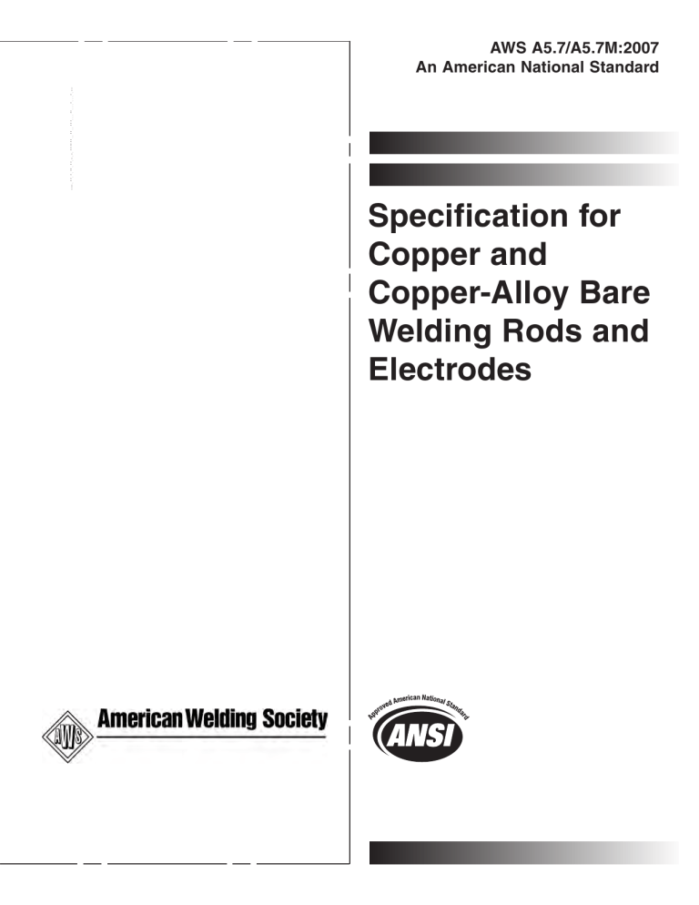 AWS A5.7: Copper Welding Rods Standard (2007)
