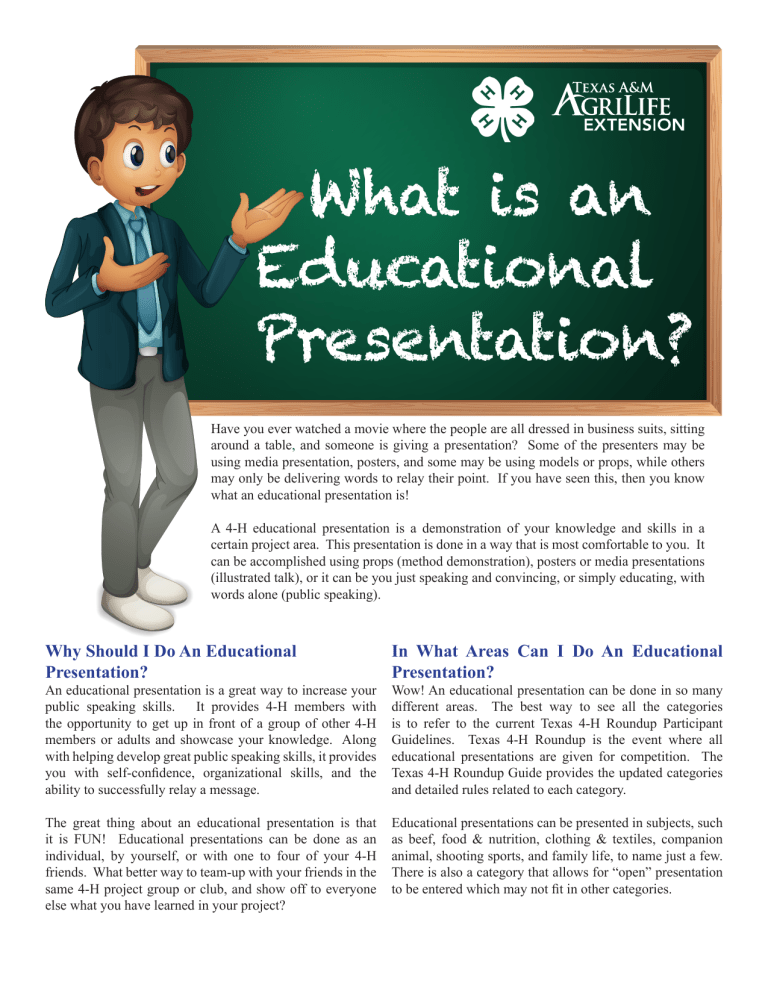 Guide to 4-H Educational Presentations