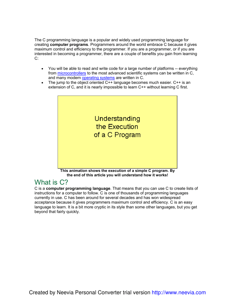 C Programming Language Tutorial - Complete Guide