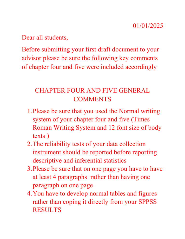 Thesis Writing Guide: Chapters 4 & 5