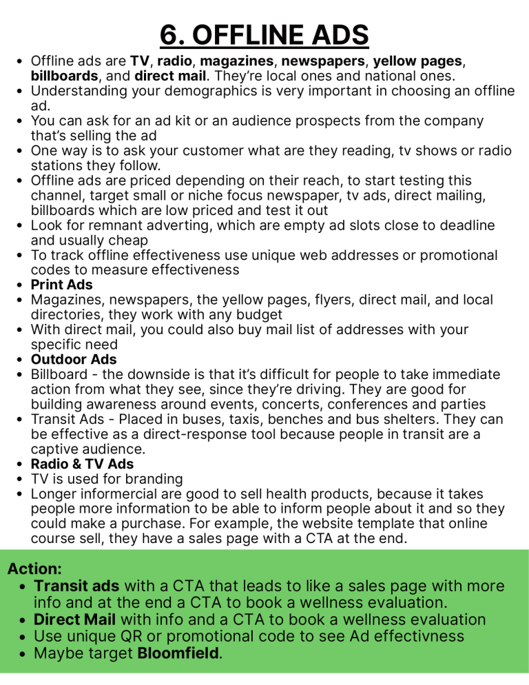 Offline Advertising Strategies and Tactics