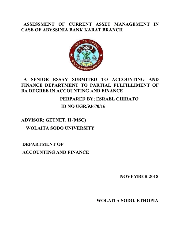 Abyssinia Bank Asset Management Study - Ethiopia Finance