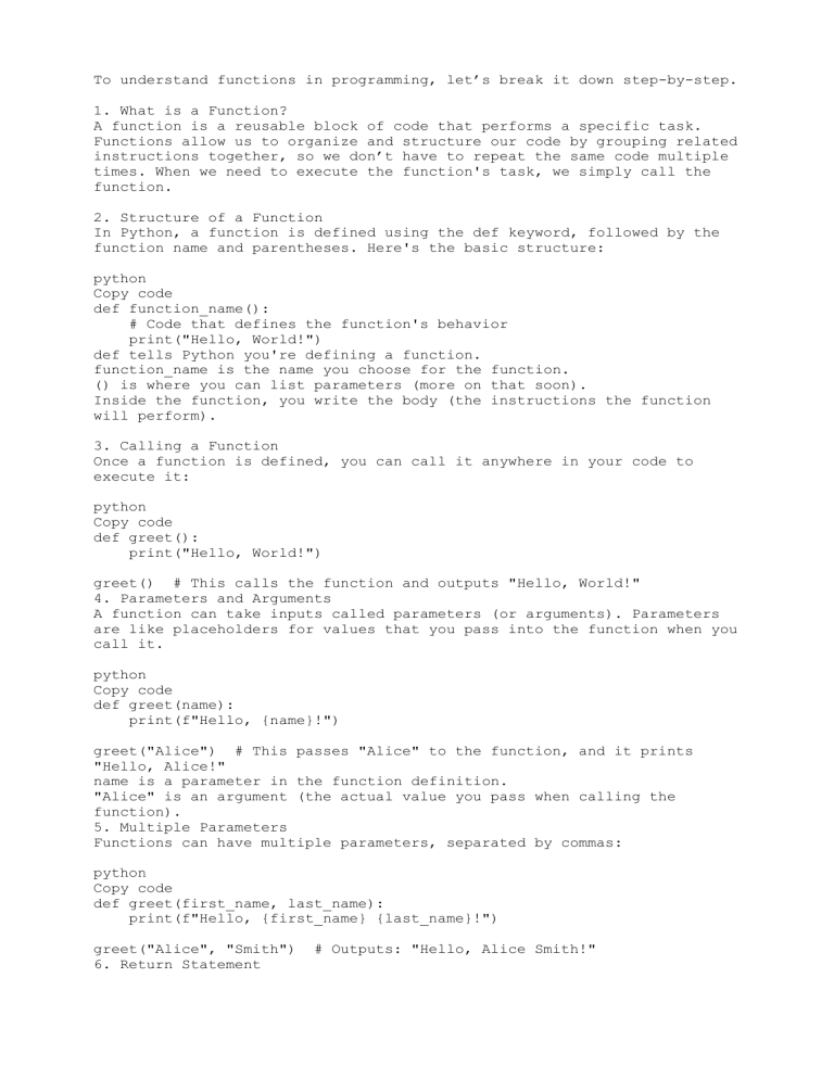 Python Functions Explained: A Step-by-Step Tutorial