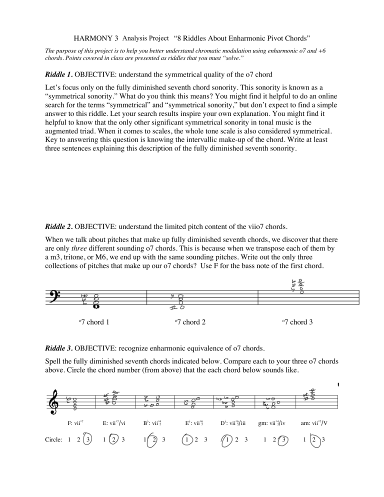 Enharmonic Pivot Chords Music Theory Project