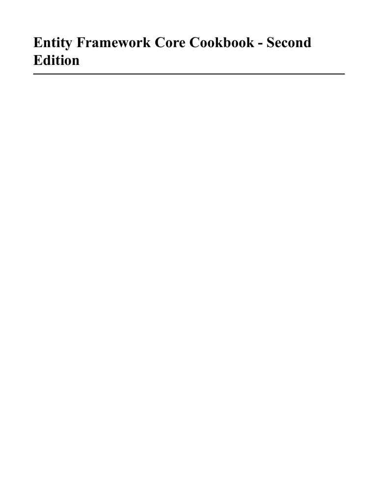 Entity Framework Core Cookbook Guide