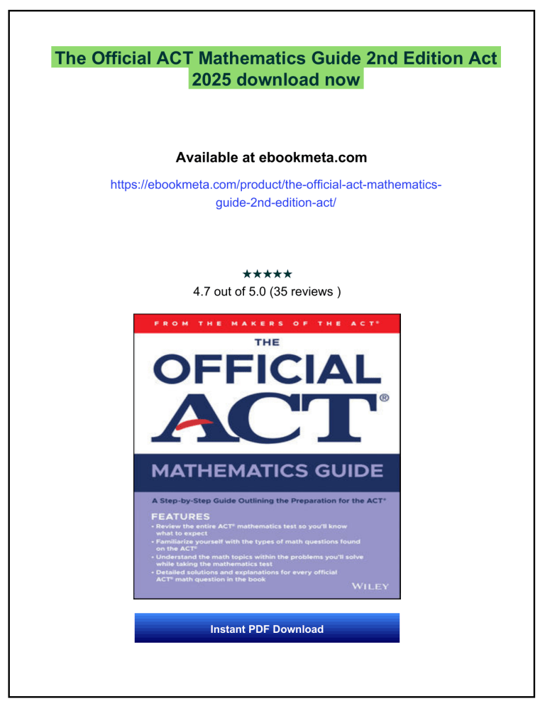 Official ACT Math Guide 2nd Edition 2020 Prep