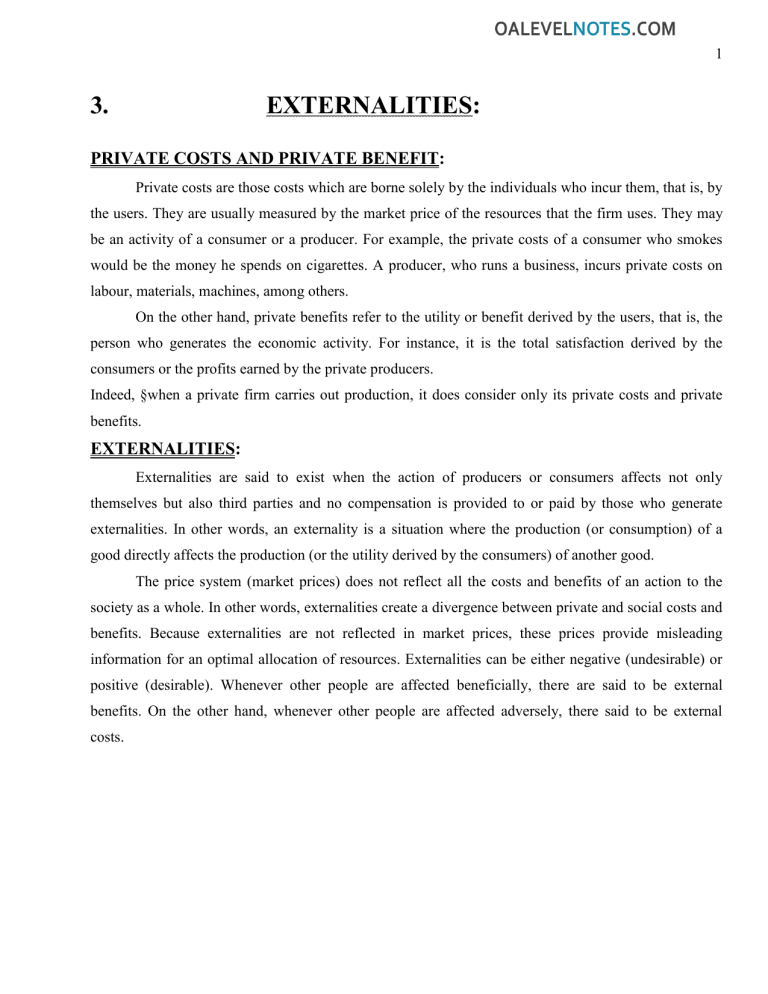 Microeconomics: Externalities & Government Intervention